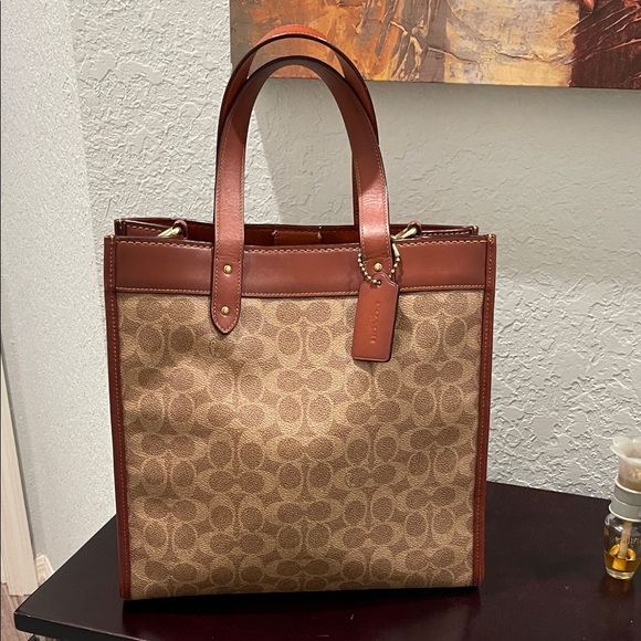 Bags | Coach Field Tote Brown Leather Tote Bag | Poshmark